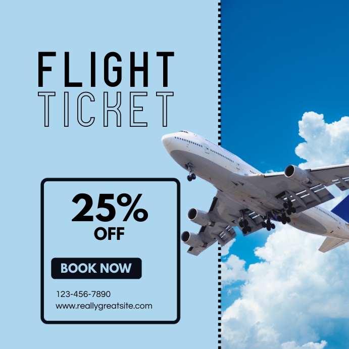 Plantilla de Flight Ticket | PosterMyWall