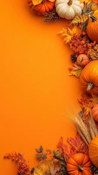 Floral “autumn Pumpkin Background For Thanksgiving And Fall Designs ...