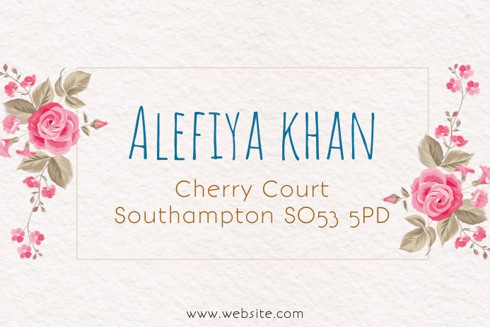 Copy of Floral address label card design template | PosterMyWall