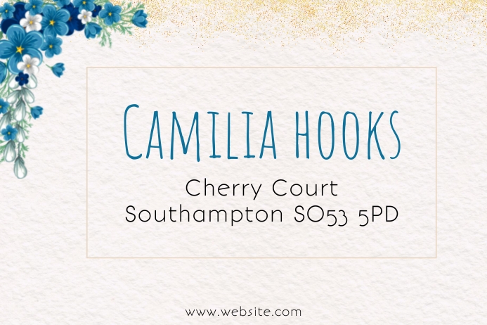 Floral address label card design template | PosterMyWall