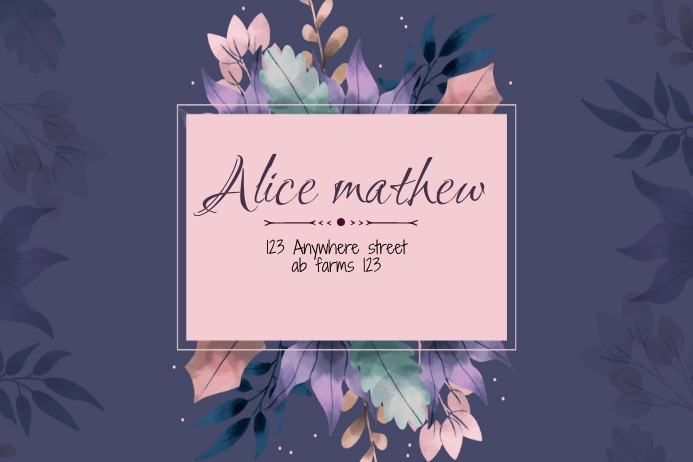 Copy of Floral adress label | PosterMyWall
