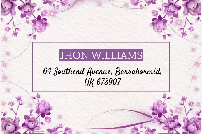 Copy of Floral adress label | PosterMyWall