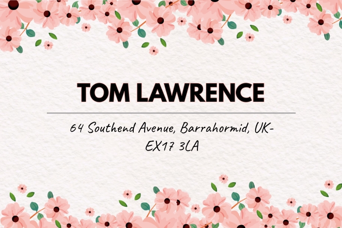 Plantilla de Floral adress label | PosterMyWall