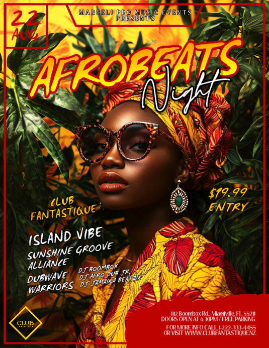 Floral Afrobeats Party Flyer Template | PosterMyWall