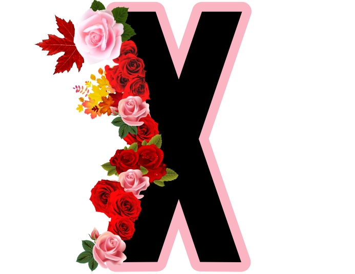 Floral Alphabet X design Template | PosterMyWall