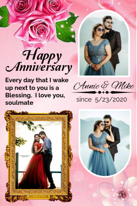 Floral Anniversary Poster Template | PosterMyWall