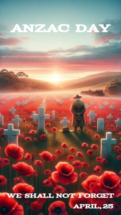 Floral Anzac Day Remembrance Tribute Instagram Story Template ...