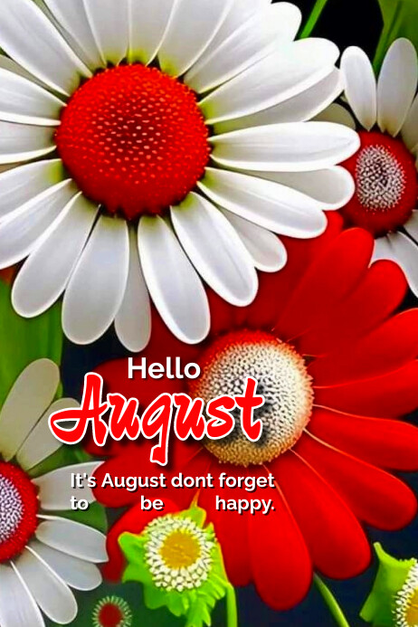 Floral August Banner 4' × 6' Template | PosterMyWall