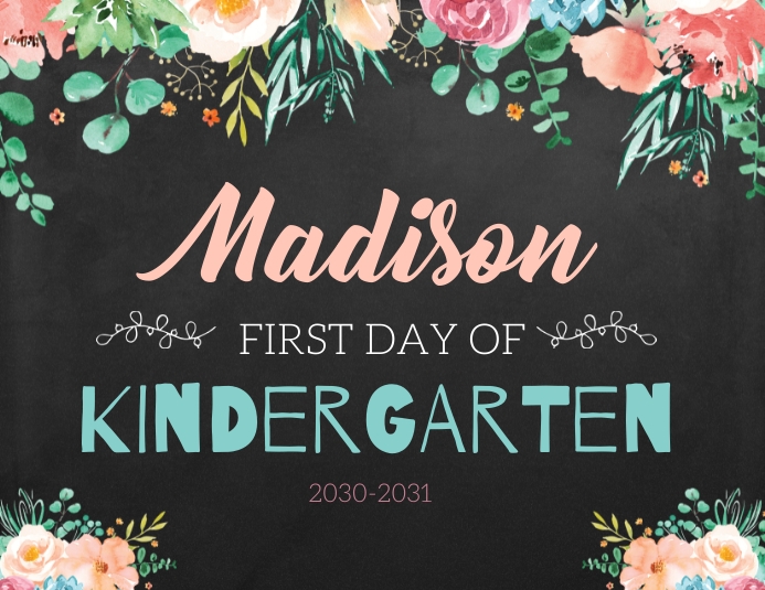 Copia de Floral back to school sign | PosterMyWall