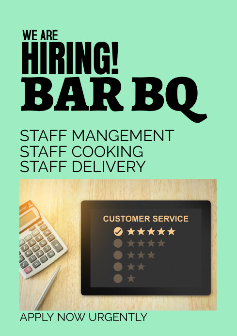 Modèle Floral Bar Bq Poster Design Staff A4 | PosterMyWall