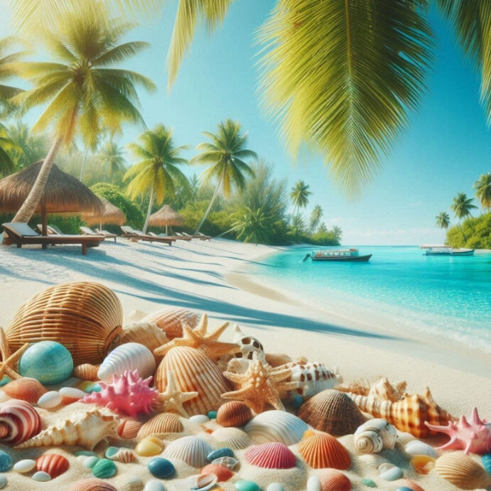 Floral Beach Backgrounds Instagram Post Template | PosterMyWall