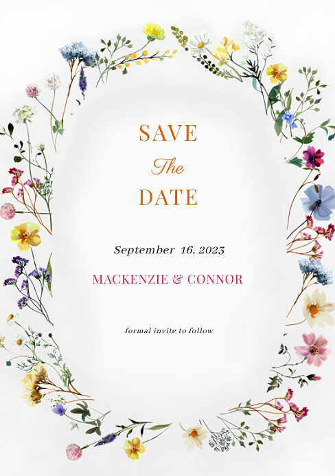 Floral Beautiful And Free Save The Date Templ Templat | PosterMyWall