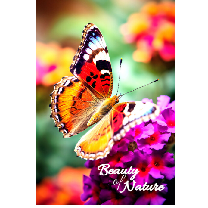 Floral Beautiful Butterfly Instagram Post เทมเพลต | PosterMyWall