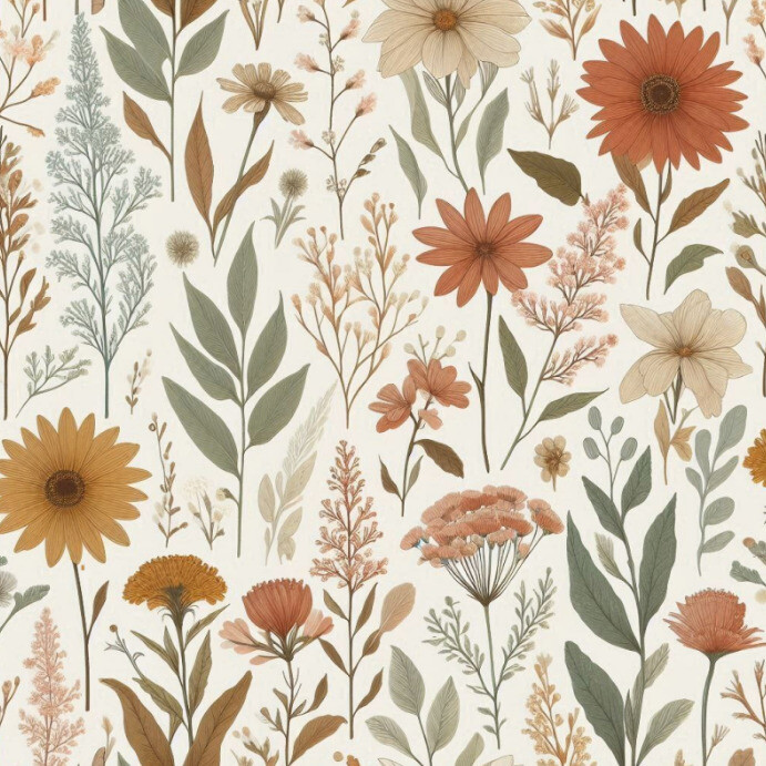 Copy of floral boho seamless wallpaper background Template | PosterMyWall