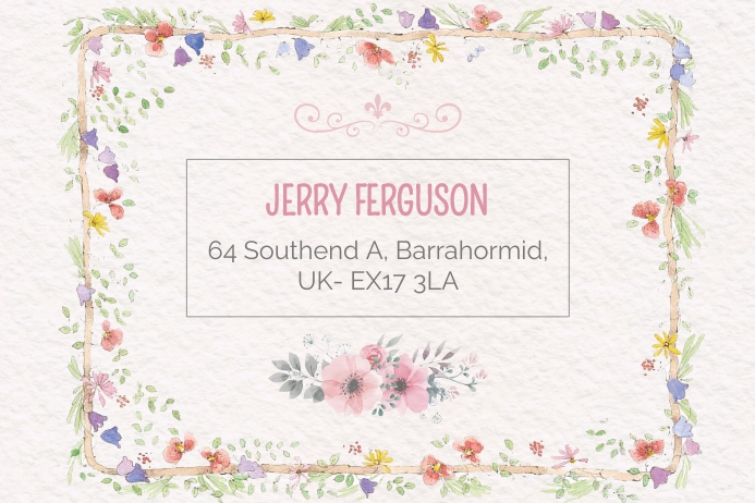 Floral border address label design template | PosterMyWall