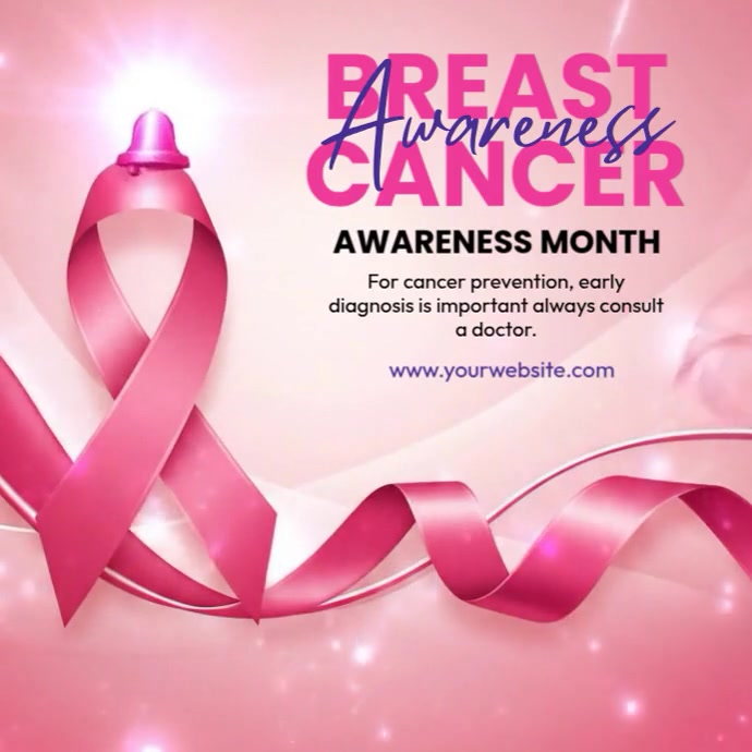 Floral Breast Cancer Awareness Square (1:1) Template | PosterMyWall