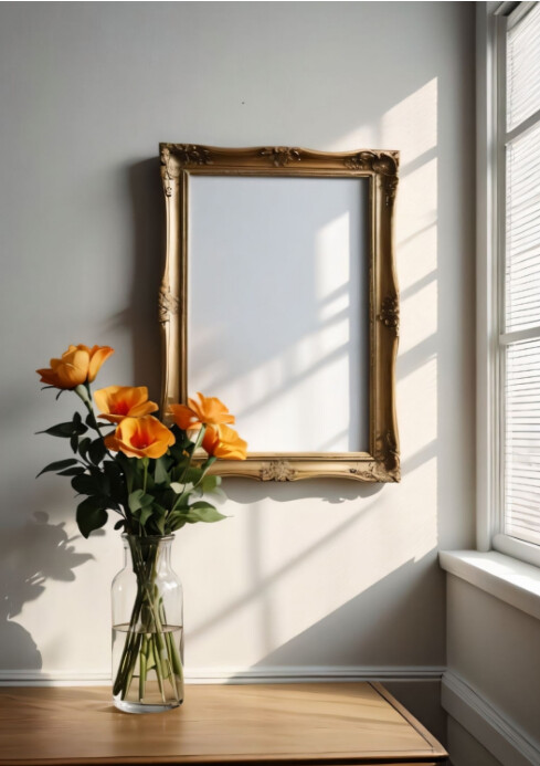 Copy of Floral Brown picture frame for wall designs | PosterMyWall