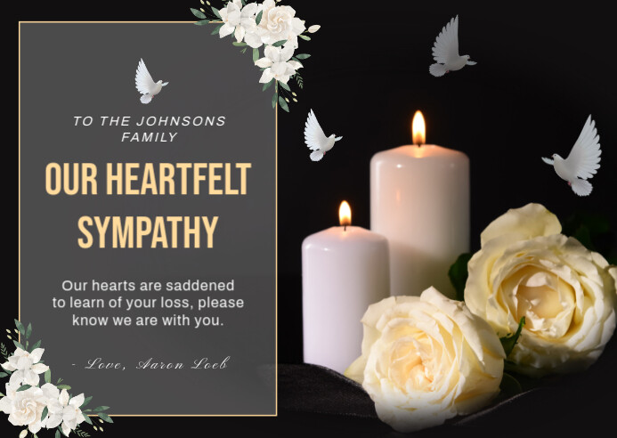 Floral Candle And Rose Sympathy Postcard Template | PosterMyWall