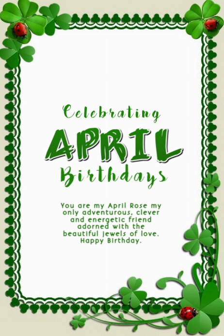 Floral Celebrating April Birthdays Banner 4' × 6' Template | PosterMyWall