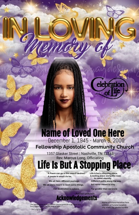 Floral Celebrating Life Flyer , a celebration Template | PosterMyWall