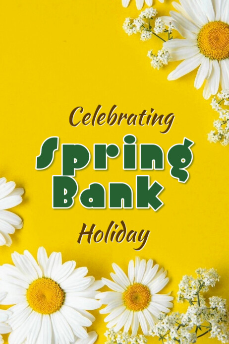 Floral Celebrating Spring Bank Holiday Banner 4' × 6' Template ...