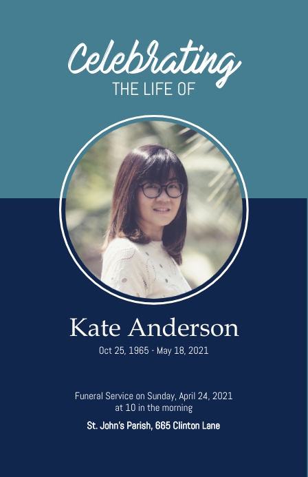 Floral Celebration of Life Program Template | PosterMyWall