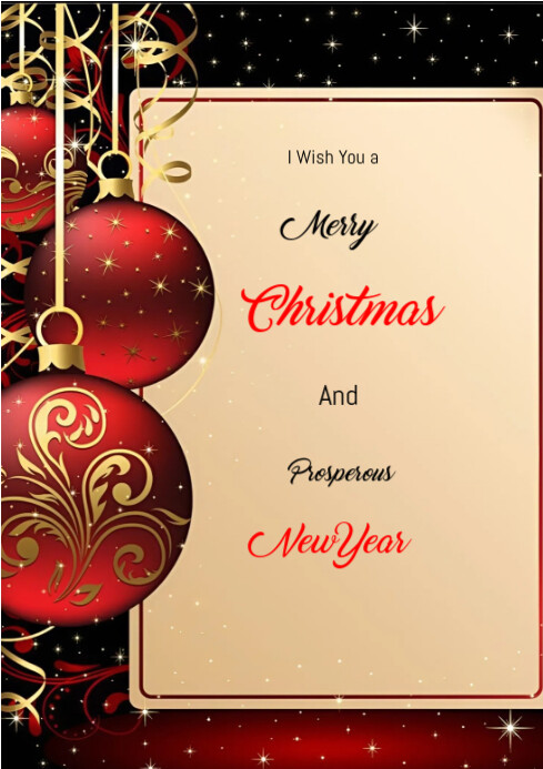 Copy of Floral Christmas Card A4 | PosterMyWall