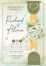 Elegant Silver Wedding Invitation Template | PosterMyWall