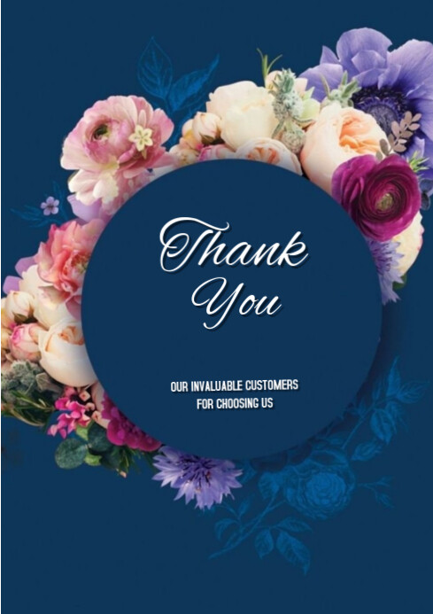 Floral Colourful Thank You A4 Template | PosterMyWall