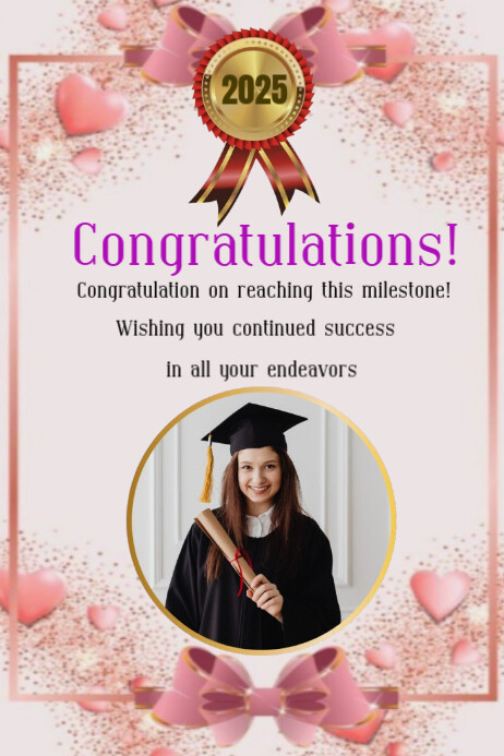 Floral Congratulation Card Design Poster Template | PosterMyWall