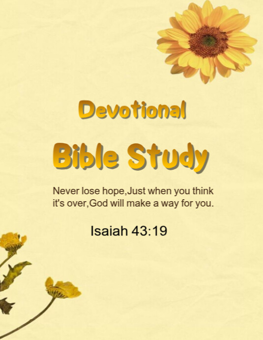 Floral Devotional Bible Study Flyer (us Letter) Template | PosterMyWall