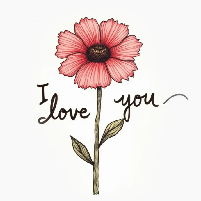Floral Diy Valentine's Day I Love You Card For Couples, Friends And ...