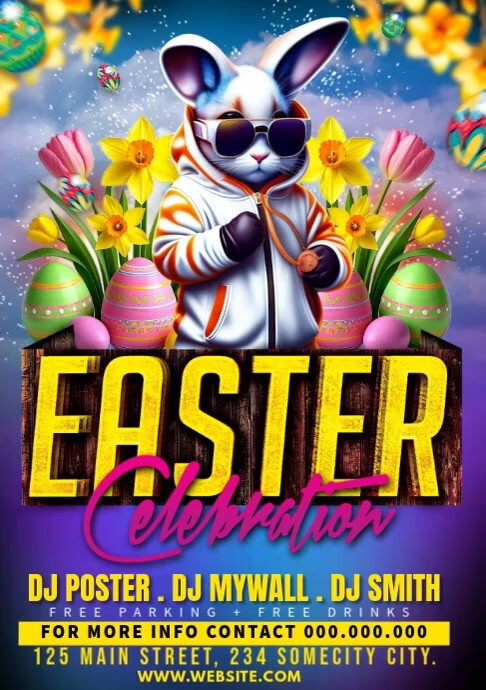 Floral Easter A3 Template | PosterMyWall