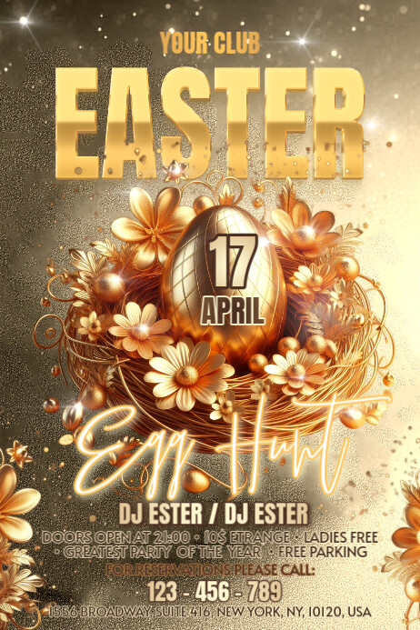 Floral Easter Egg Hunt Poster Template | PosterMyWall