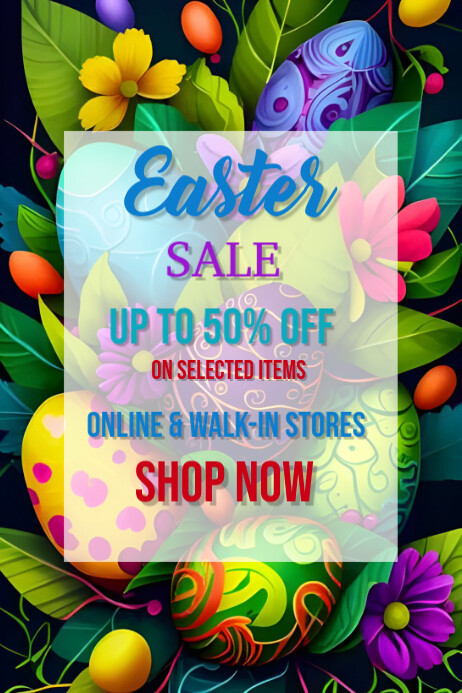 Floral Easter Sale Poster Template | PosterMyWall