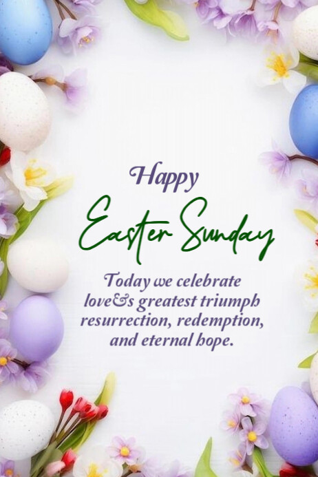 Floral Easter Sunday Banner 4' × 6' Template | PosterMyWall