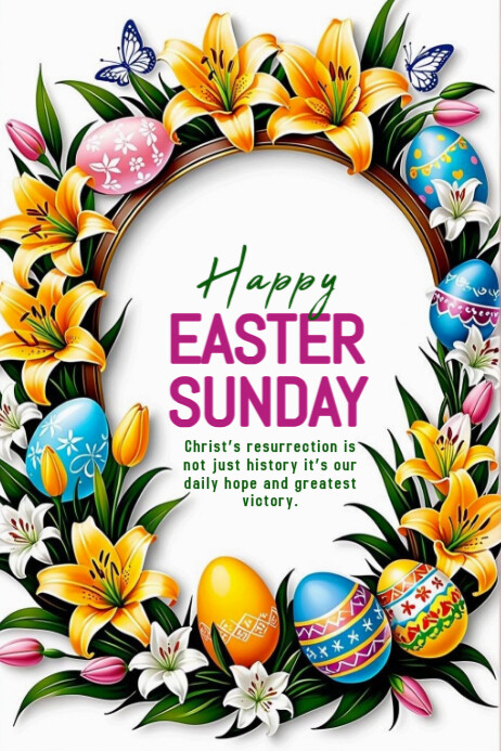 Floral Easter Sunday Banner 4' × 6' Template | PosterMyWall