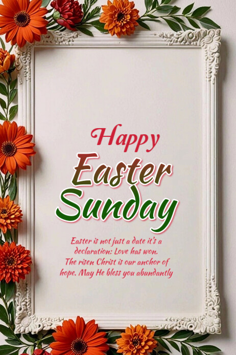 Plantilla de Floral Easter Sunday Banner 4' × 6' | PosterMyWall