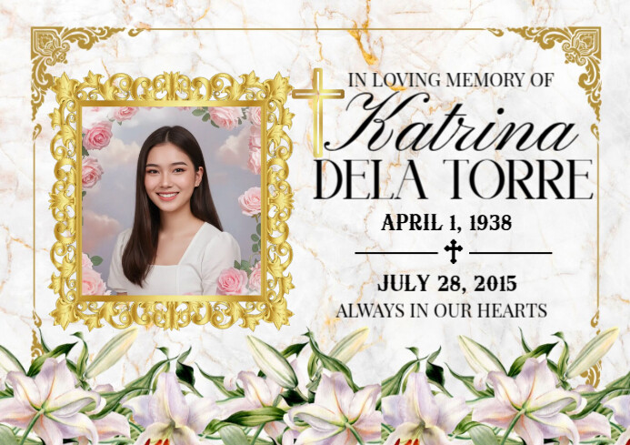 FLORAL ELEGANT MEMORIAL TRIBUTE DESIGN Template | PosterMyWall