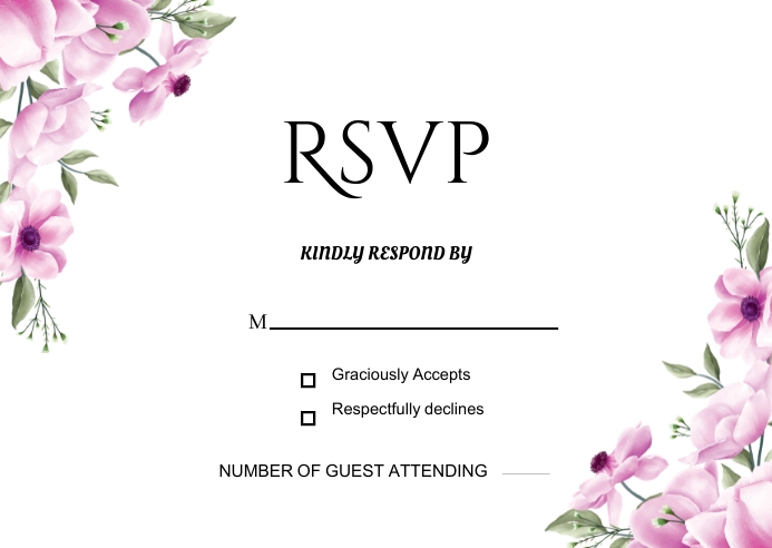 Floral Elegant RSVP CARD Template | PosterMyWall