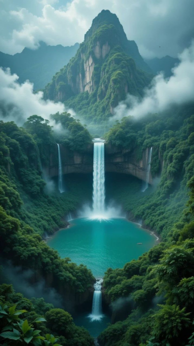 Copy of Floral Enchanting Emerald Waterfall Paradise Digital Display (9 ...
