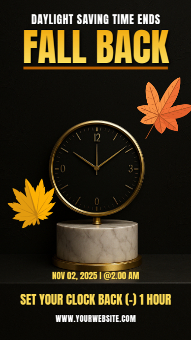 Floral Fall Back Instagram Story Template | PosterMyWall