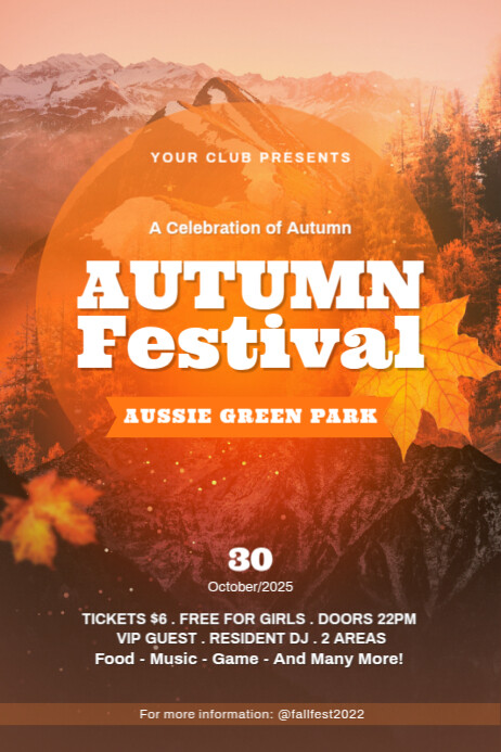 Floral Fall Celebration Fest Festival Poster Template | PosterMyWall