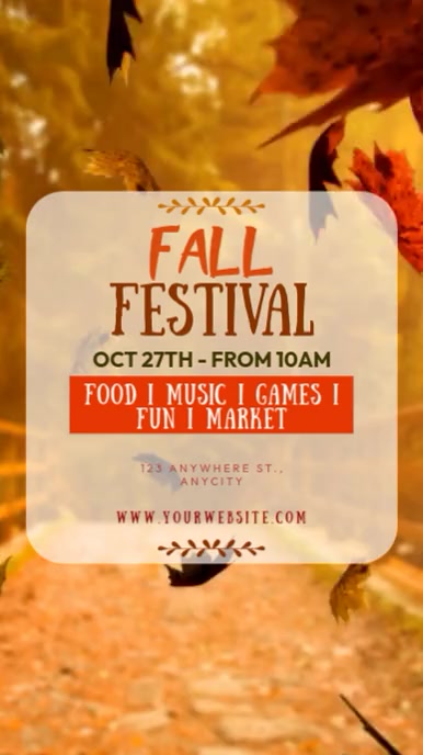 Floral Fall Festival Reel Instagram Template | PosterMyWall