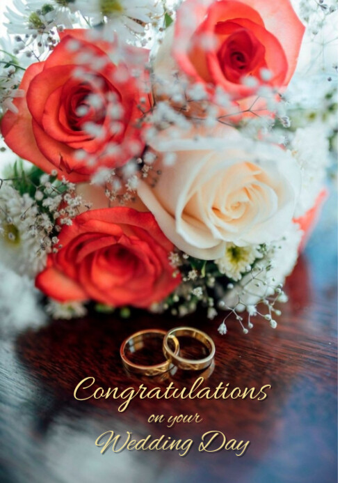 Floral Floral Congratulations On Your Wedding Day A4 Template ...