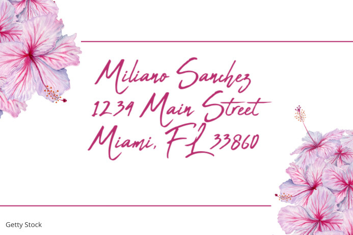 Floral Floral Hisbiscus Address Label Template | PosterMyWall