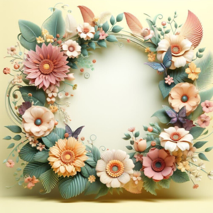 Floral Flower Birthday Frame Instagram Post Template | PosterMyWall