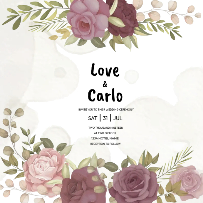 Floral Frame Invitation Template | PosterMyWall