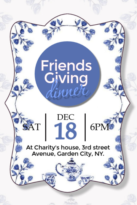 Floral Friends Giving Day Poster Templat | PosterMyWall
