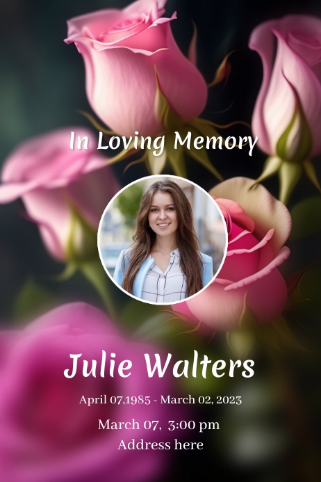 Floral Funeral Invitation Card (1) Template | PosterMyWall